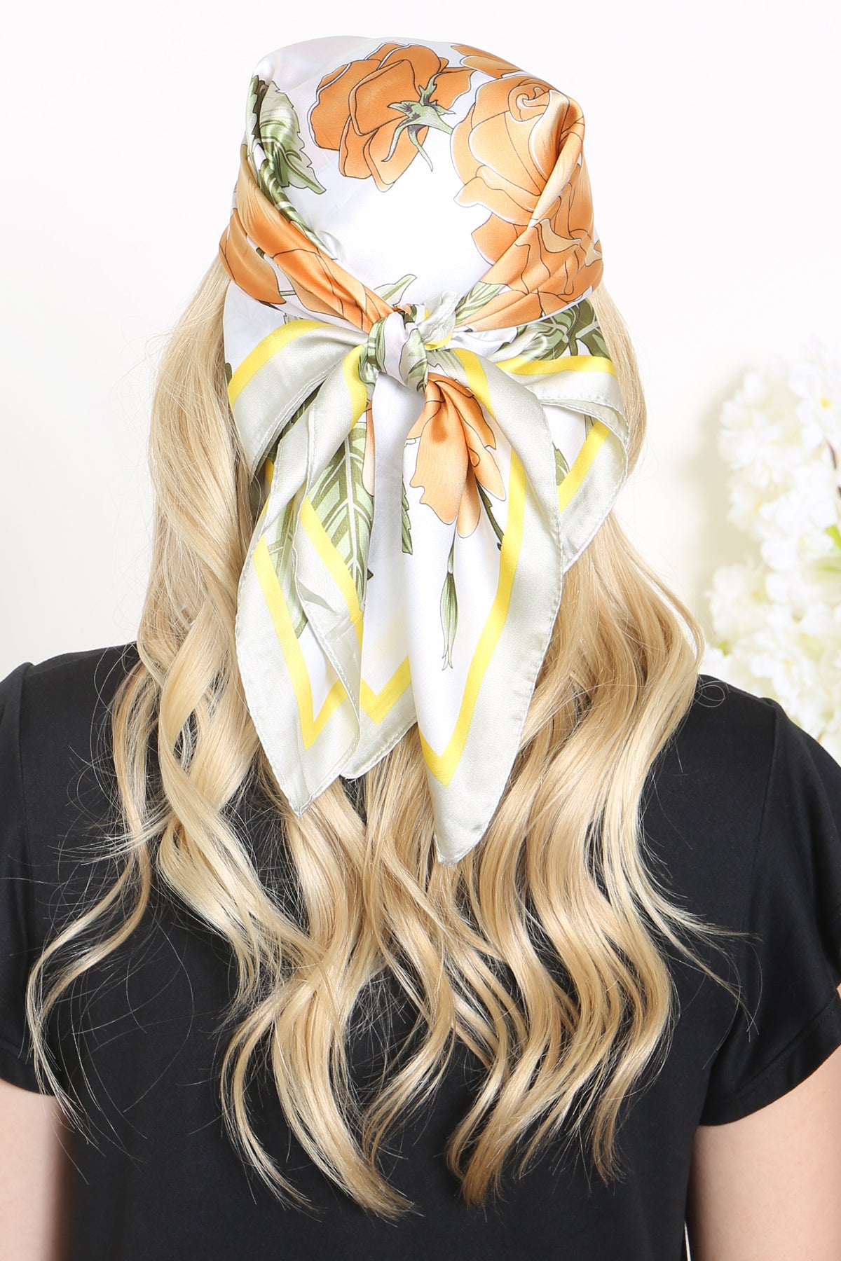 ANTIQUE ROSE PATTERN SILKY SCARF – Riah Fashion