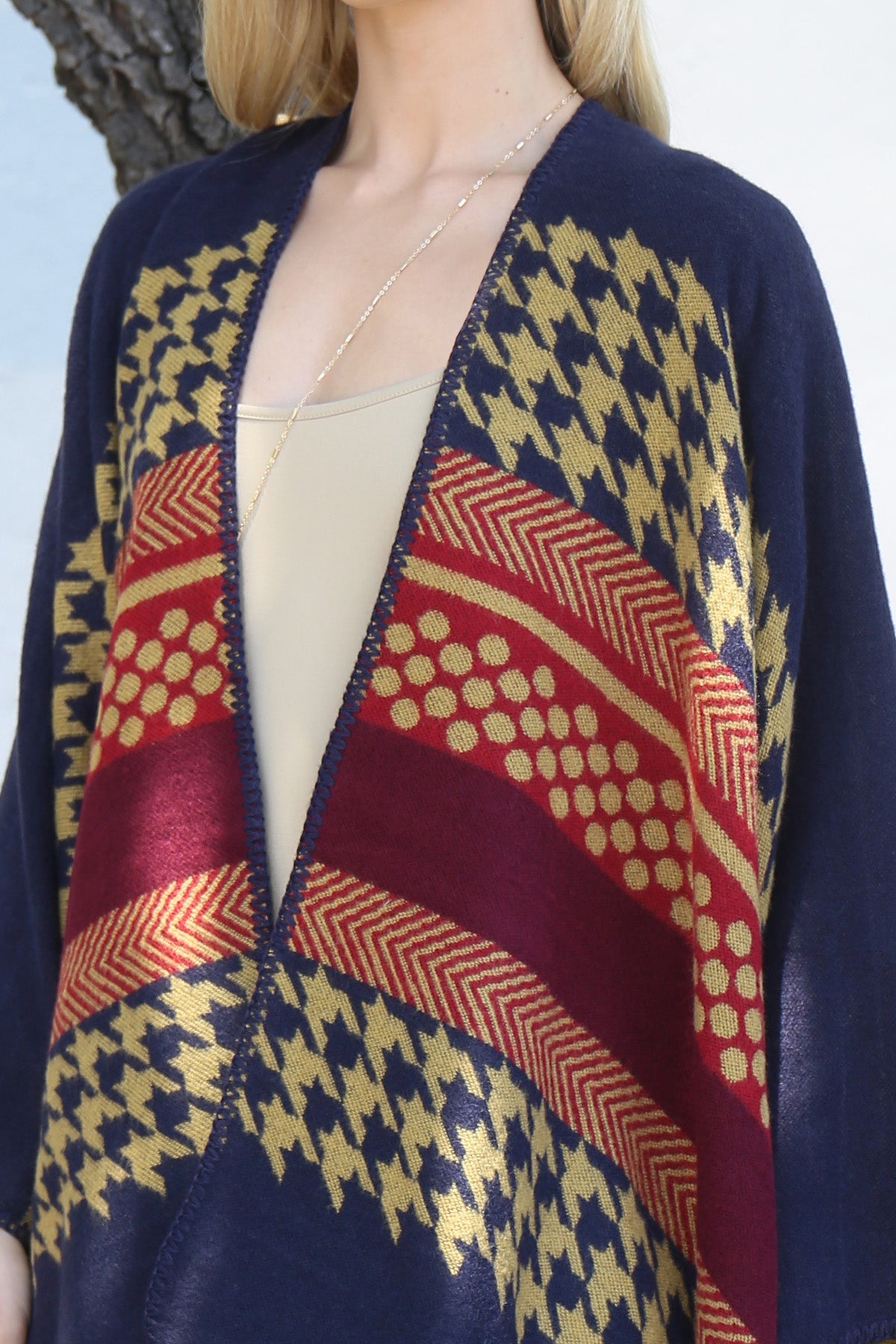 Stripes Pattern Warmer Open Front Kimono – Riah Fashion