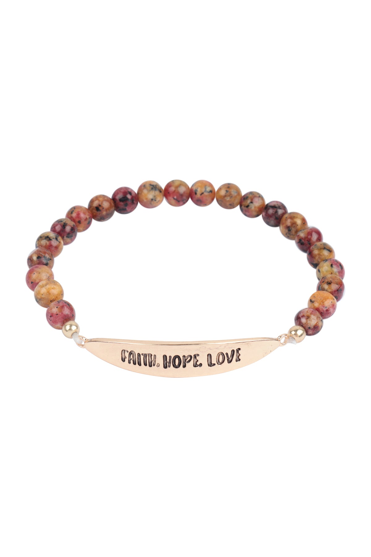 FAITH,HOPE,LOVE NATURAL STONE STRETCH BRACELET – Riah Fashion