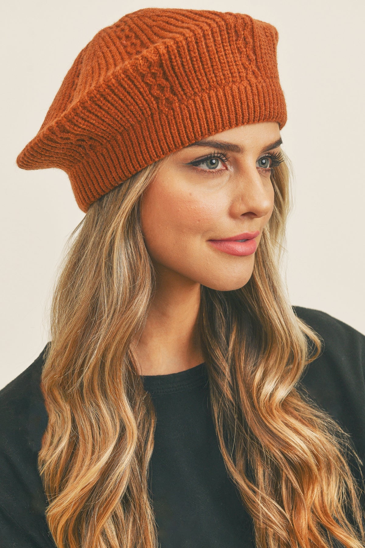 SOLID KNIT BERET – Riah Fashion