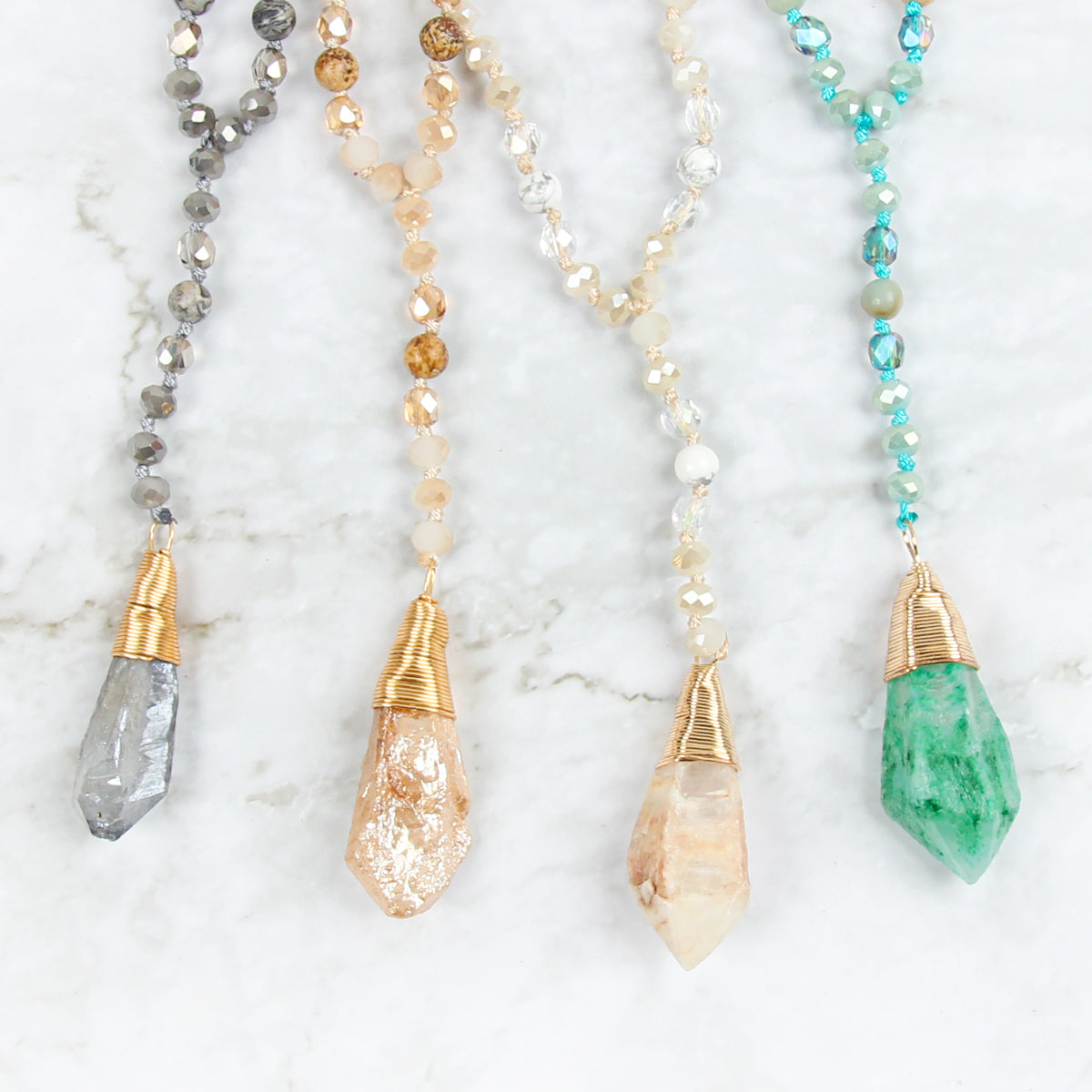 NATURAL STONE PENDANT NECKLACE – Riah Fashion