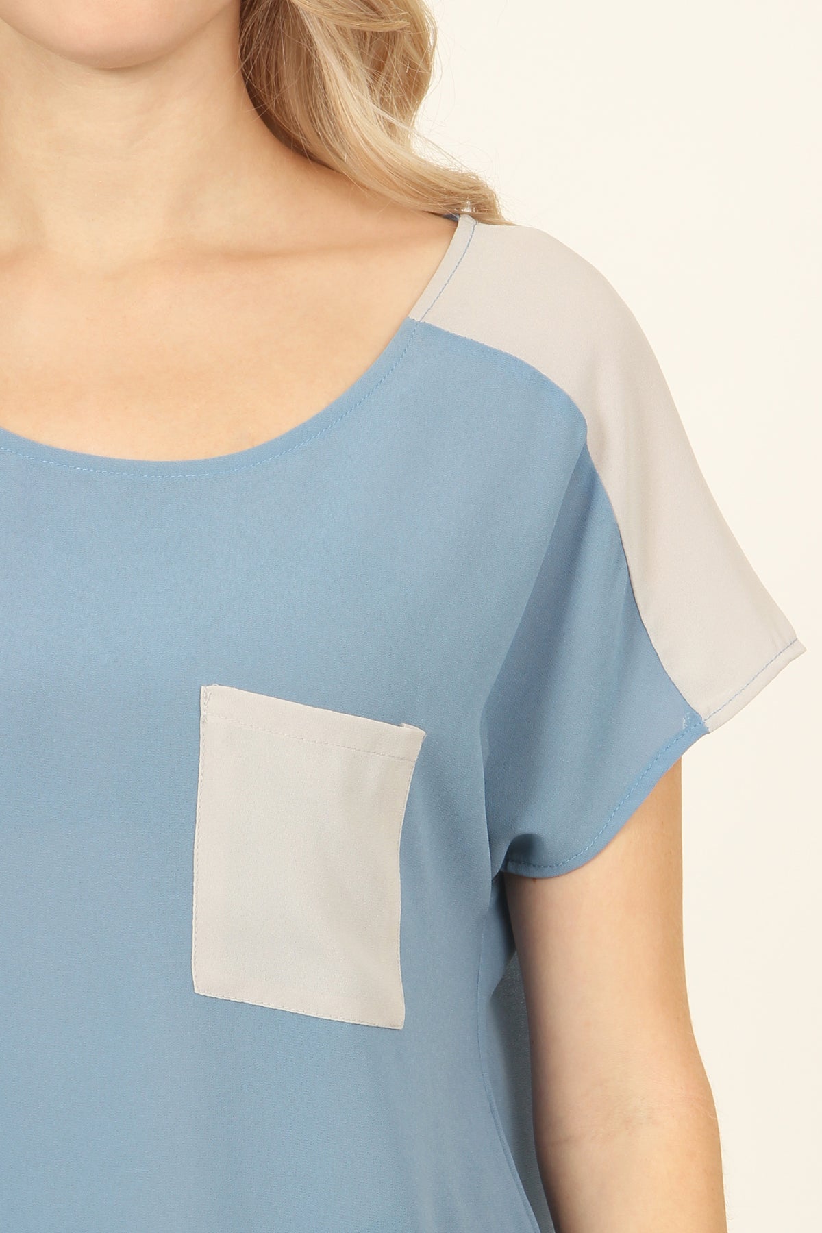 Two Tone Pocket Blouse – Riah Fashion