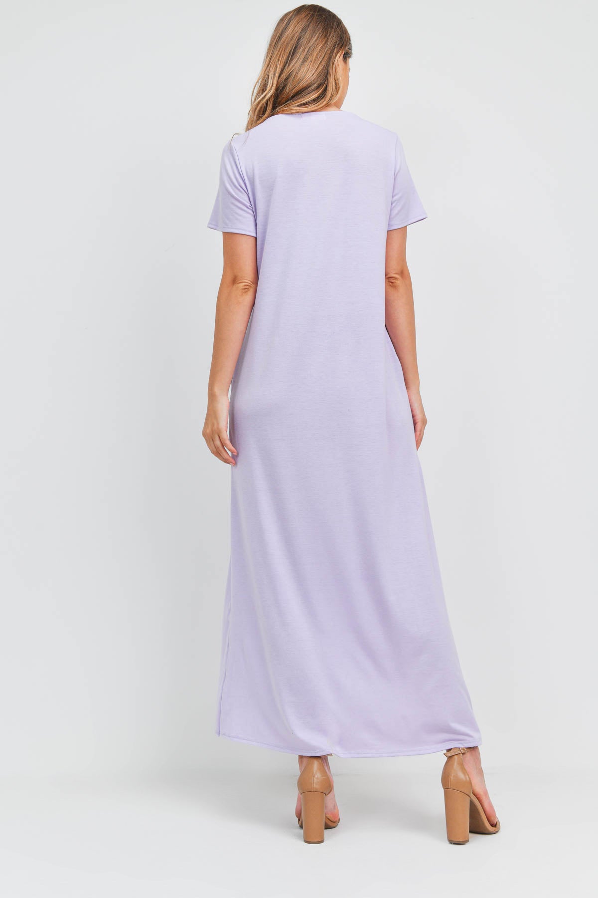 Solid Neck Detail Side Slit Pocket Dress – Riah Fashion