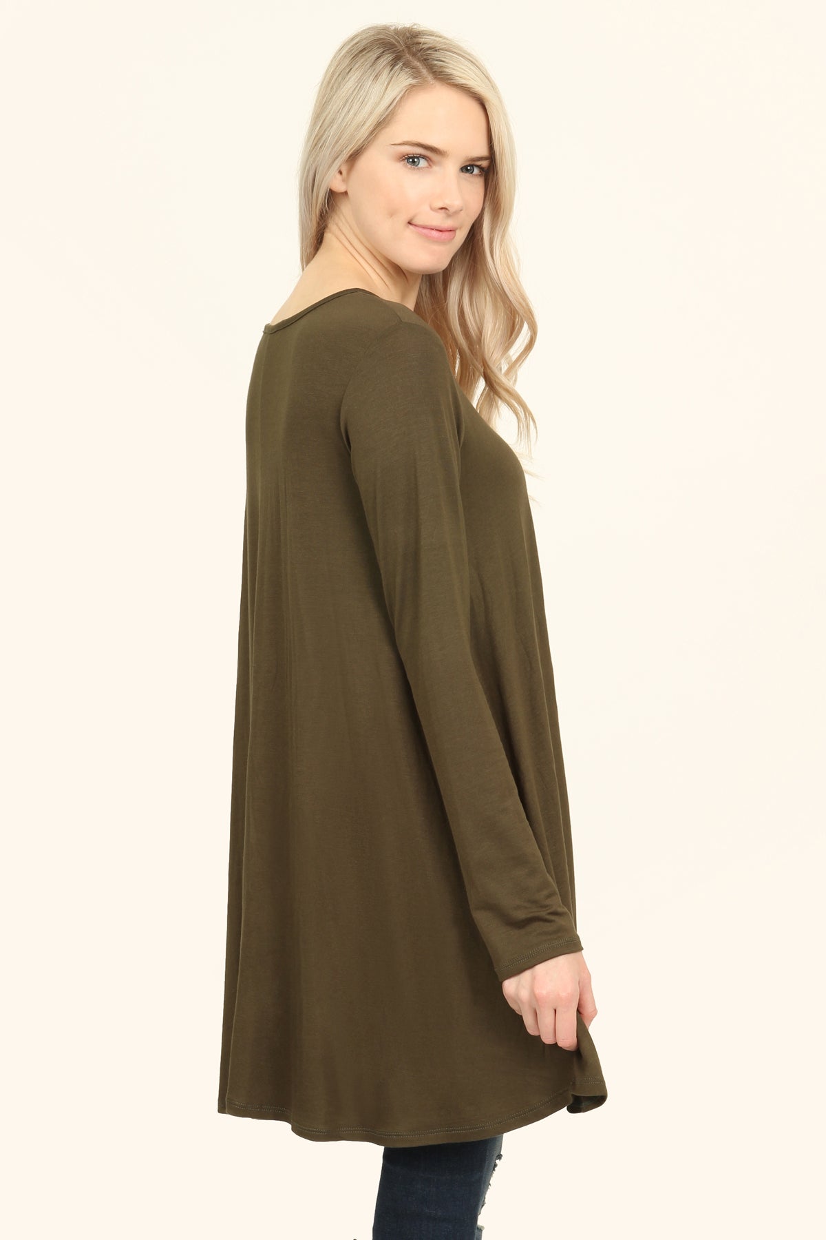 Long Sleeved Solid Tunic Top – Riah Fashion