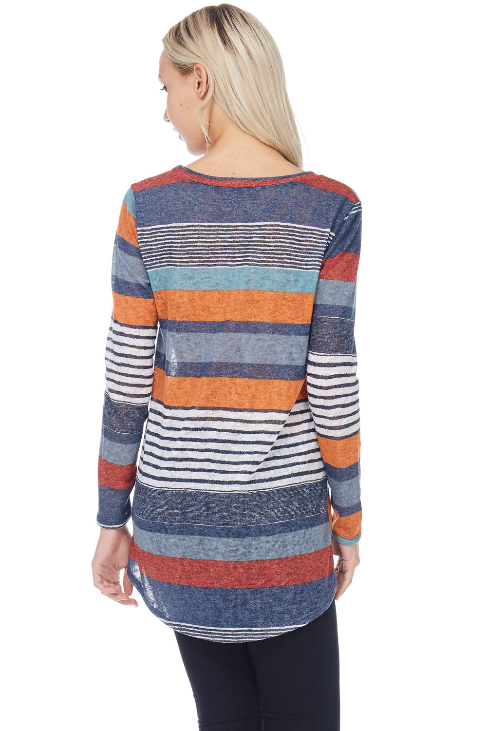 Multi Striped Light Knit Tunic – Riah Fashion